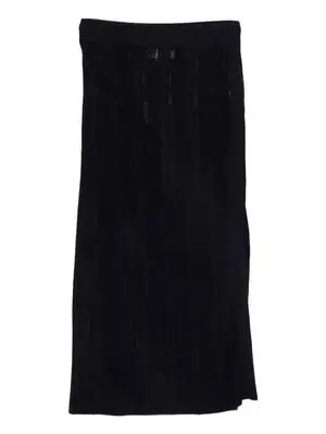Eric Bompard Pointelle Knit Midi Skirt - Black