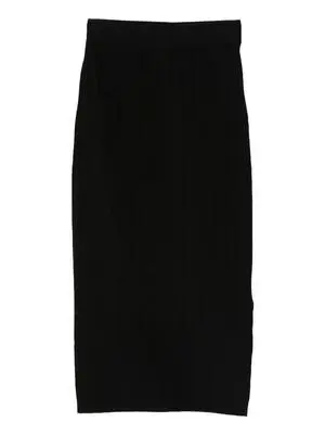 Eric Bompard Ribbed Knit Midi Skirt - Black