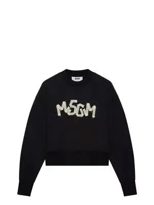 MSGM Embroidered Sweatshirt - Black