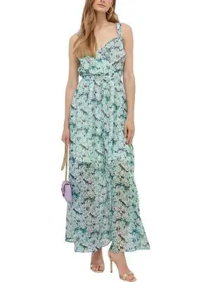 MORGAN Floral Print Maxi Dress - Blue