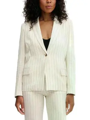 MORGAN Pinstripe Blazer - Neutrals