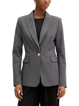 MORGAN Pinstripe Single-breasted Blazer - Grey