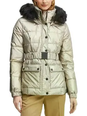 MORGAN Hooded Belted Jacket - Neutrals