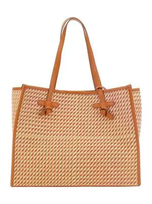 GIANNI CHIARINI Marcella Houndstooth Tote - Orange