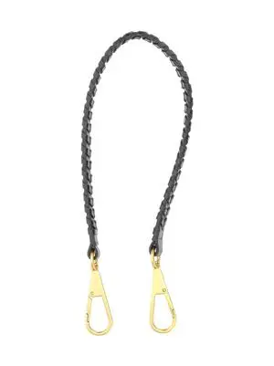 GIANNI CHIARINI Braided Leather Shoulder Strap - Black