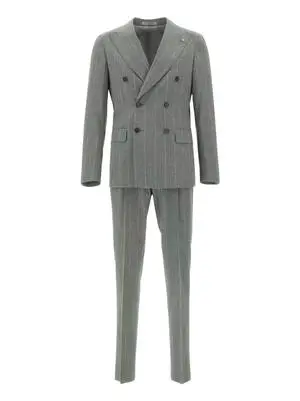 Corneliani Pinstripe Double-breasted Suit - Grey