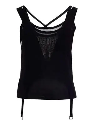 Patrizia Pepe Crossover-strap Top - Black