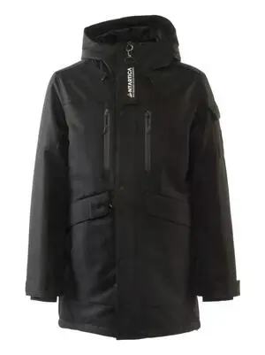 ANTARTICA Hooded Jacket With Zip Detail - Black