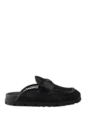 Prada Triangle Logo Mules - Black