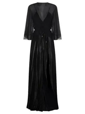Alberta Ferretti V-neck Maxi Dress - Black