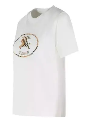 Burberry Knight Stamp Cotton T-shirt - White