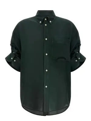 MAISON JEJIA Contrast-stitching Button-up Shirt - Green