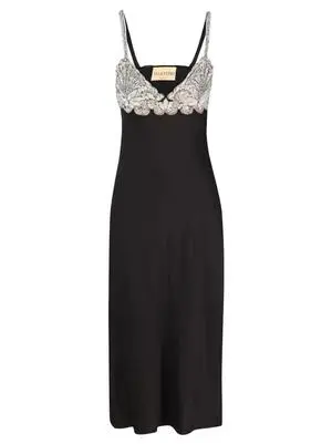 Valentino Garavani Lace-embellished Midi Dress - Black