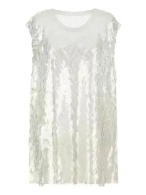 Norma Kamali Boyfriend Sequin Top - White