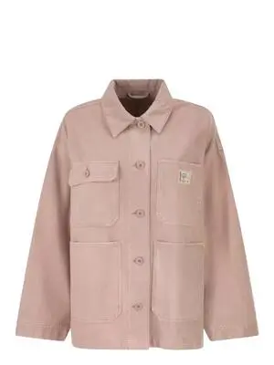 Max Mara Multi-pocket Jacket With Logo Patch - Pink