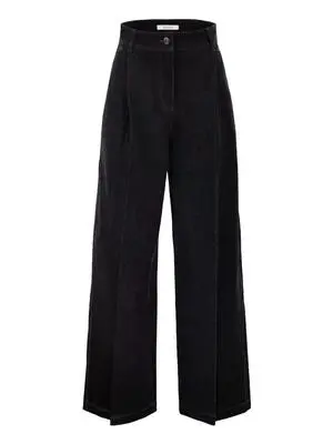 Max Mara Five-pocket Wide-leg Jeans - Black