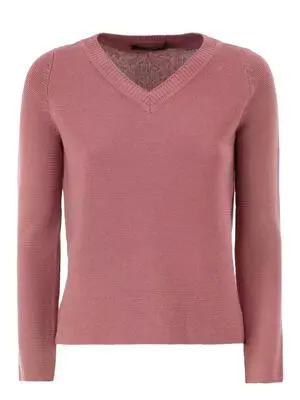 Max Mara V-neck Cotton Sweater - Pink