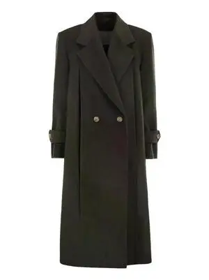 Max Mara Lapel Wool Coat - Green