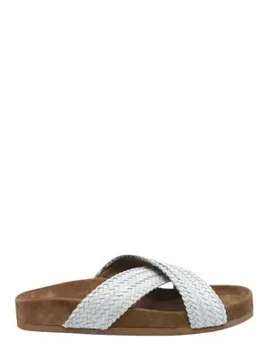 Dragon Diffusion Woven Round-toe Sandals - White