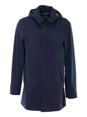 Herno Raincoat With Removable Hood - Blue