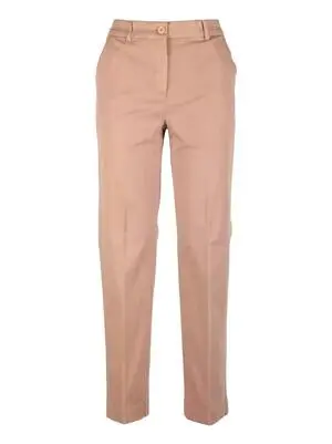 VIA MASINI 80 Turn-up Trousers - Neutrals
