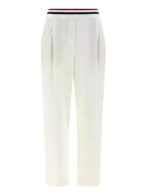 Brunello Cucinelli Tricolour Elastic Band Joggers - White