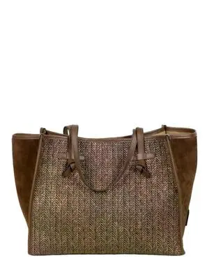 GIANNI CHIARINI Marcella Woven-Panel Tote Bag