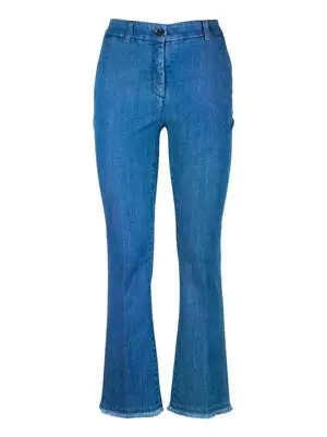 VIA MASINI 80 Frayed Hem Trousers - Blue