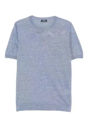 BARBA NAPOLI Linen T-shirt - Blue