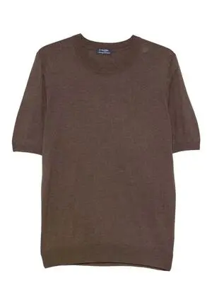 BARBA NAPOLI Short-sleeve Crew-neck T-shirt - Brown
