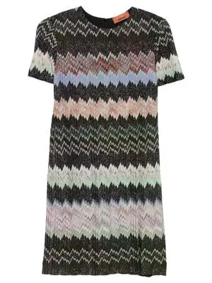 Missoni Zigzag Knit Mini Dress - Black