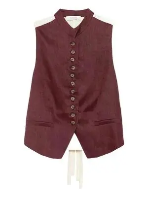 JCSOPHIE Linnea Buttoned Gilet - Red