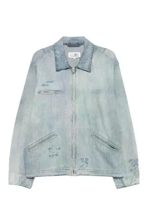 MAISON MARGIELA Numbers-motif Denim Jacket - Blue