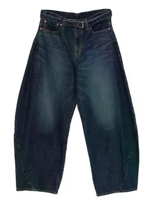 Sacai Belted Barrel-leg Jeans - Blue