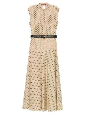 MAX MARA Polka-Dot Midi Dress With Belt