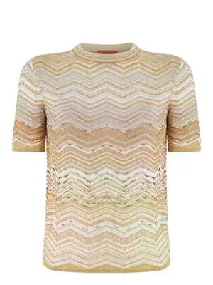 Missoni Sequin Crew-neck T-shirt - Neutrals