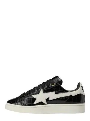 Adidas Star Appliqué Reptile-effect Sneakers - Black