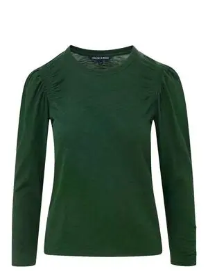 Veronica Beard Bouvet Long-sleeve Gathered T-shirt - Green