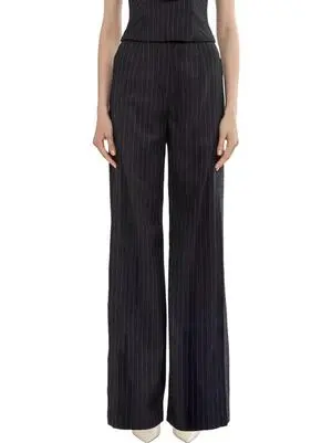 NISSA High-rise Pinstripe Trousers - Blue