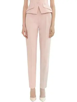 NISSA High-rise Straight Leg Trousers - Pink