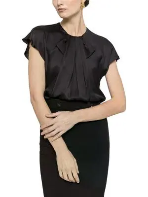 NISSA Pleat Detail Top - Black
