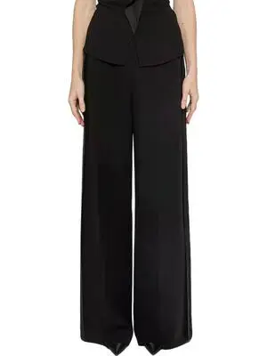 NISSA High-rise Wide-leg Trousers - Black