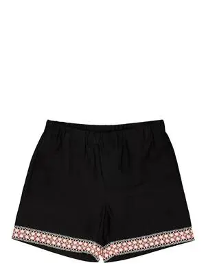 HOMME Braided Trim Shorts - Black