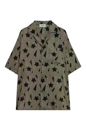 A PAPER KID Star Graphic Shirt - Green