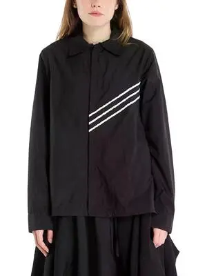 Y3 Stripes Point-collar Shirt - Black