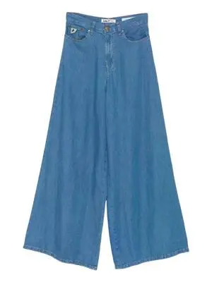LOIS Marlene Logo-patch Wide Leg Jeans - Blue