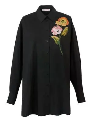 Carolina Herrera Floral Embroidered Shirt - Black