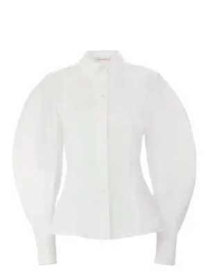 Carolina Herrera Arc Sleeve Shirt White