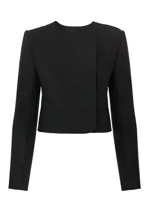 Carolina Herrera Double-breasted Cropped Jacket - Black