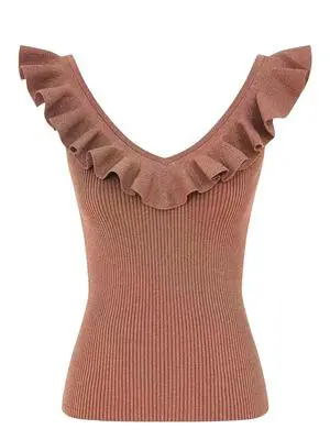 Zimmermann Wanderlust V-Neck Top Brown